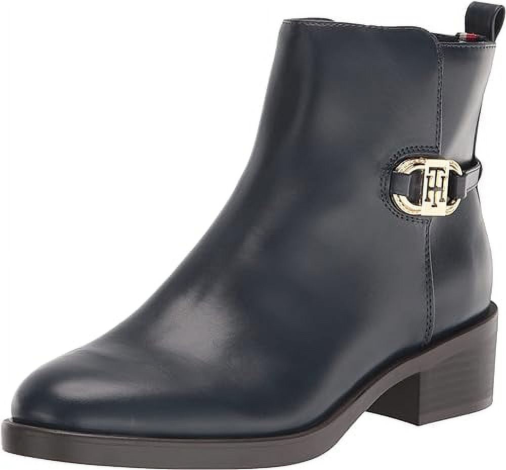 Tommy Hilfiger Imiera Navy Blue Round Toe Pull On Zip Closure Ankle ...