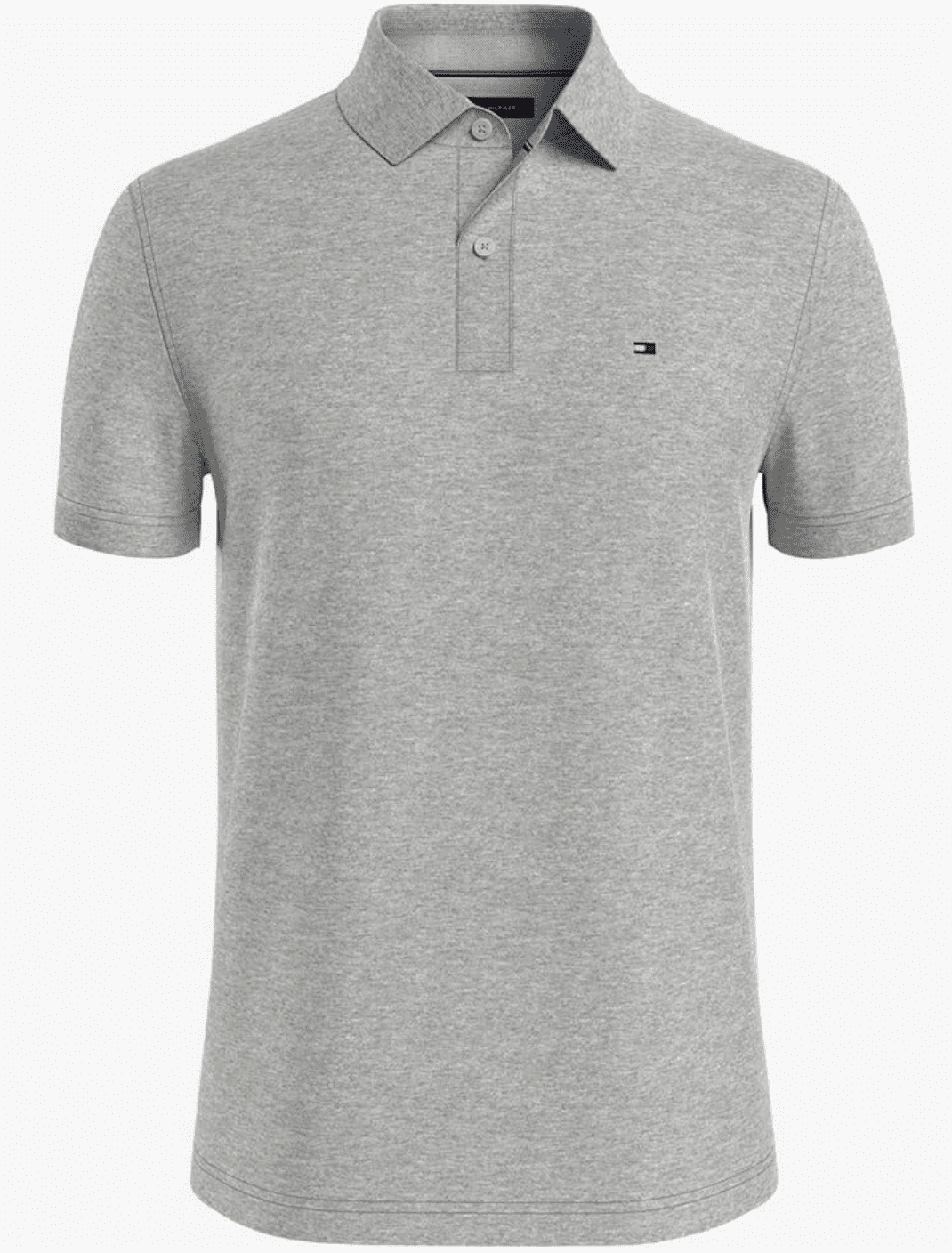 Tommy Hilfiger Men's Justin Short Sleeve Polo Custom Fit T-Shirt Grey ...