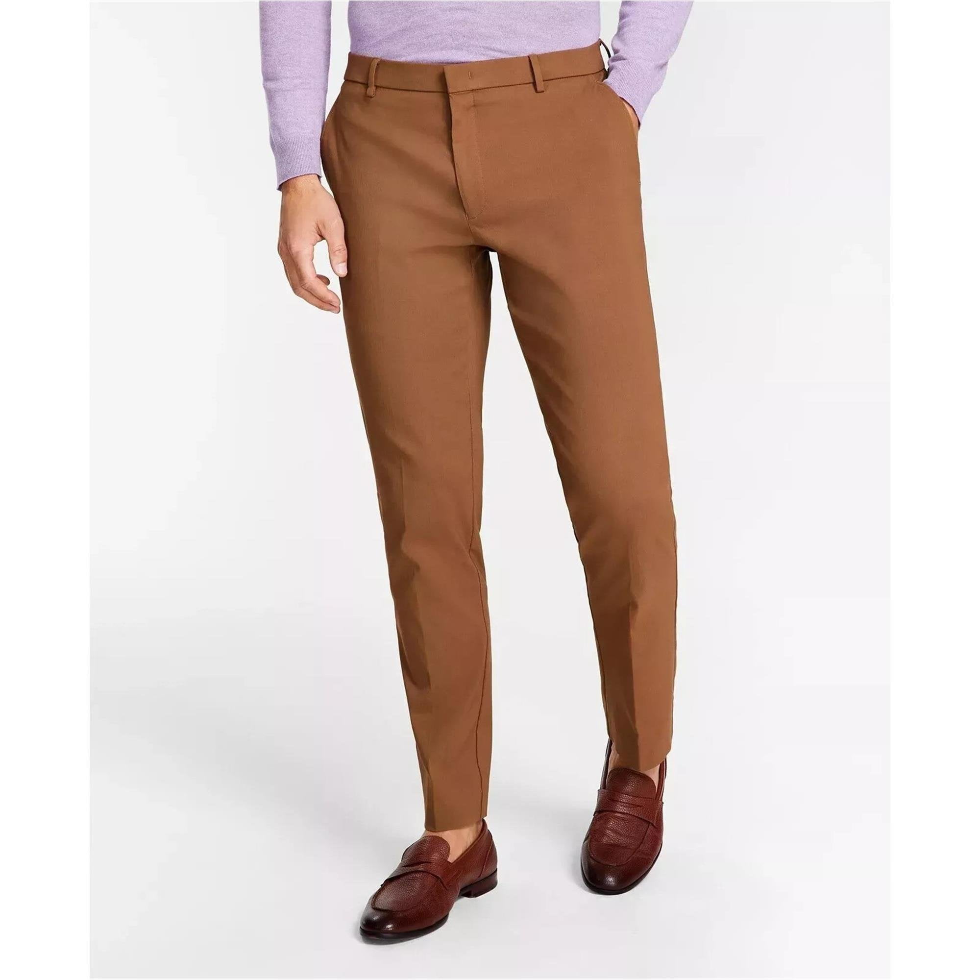 Tommy Hilfiger Men's Modern Fit Stretch Performance Pants Camel 40 x 32 ...