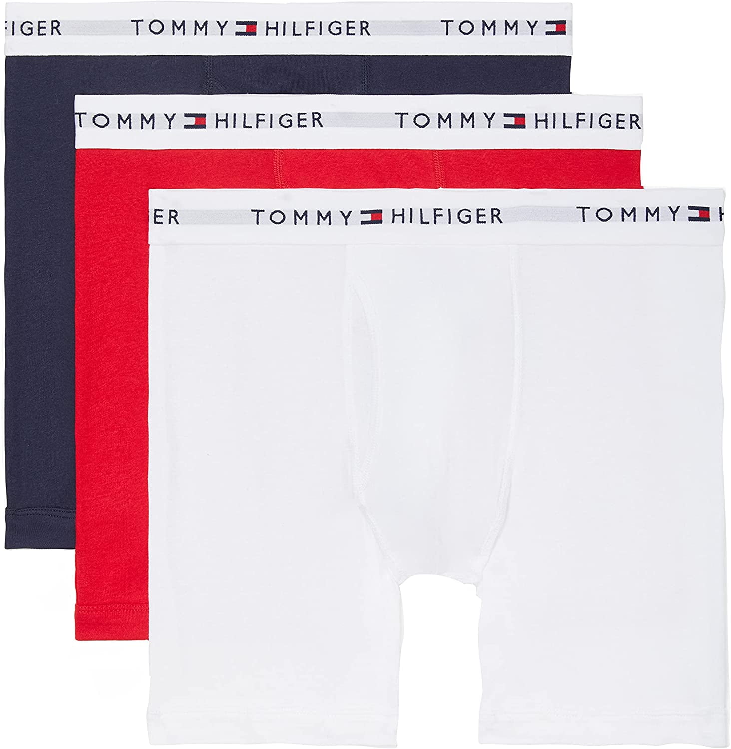 Tommy Hilfiger Mens 3-Pack 100% Cotton Classics Boxer Brief Mahogany ...