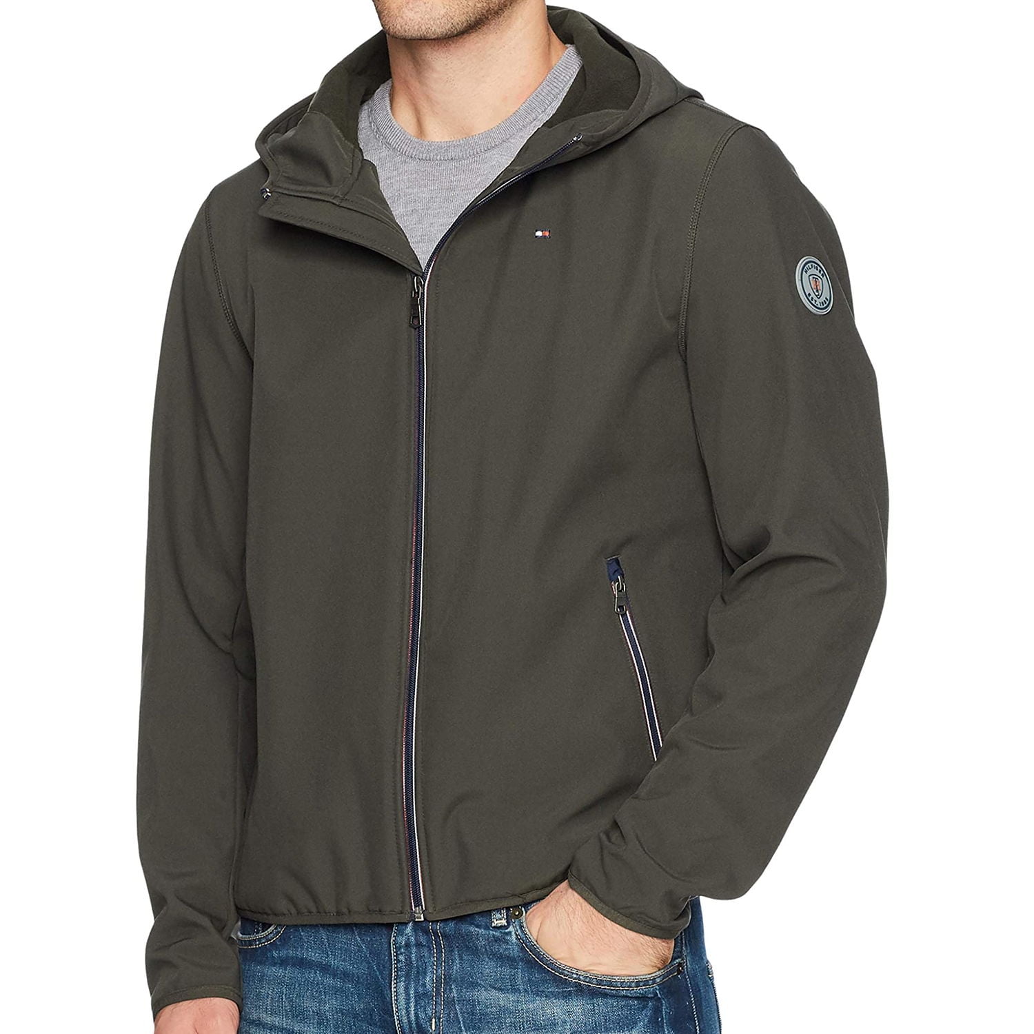 Tommy Hilfiger Mens Breathable Water Resistant Soft Shell Jacket 2XL Olive Walmart