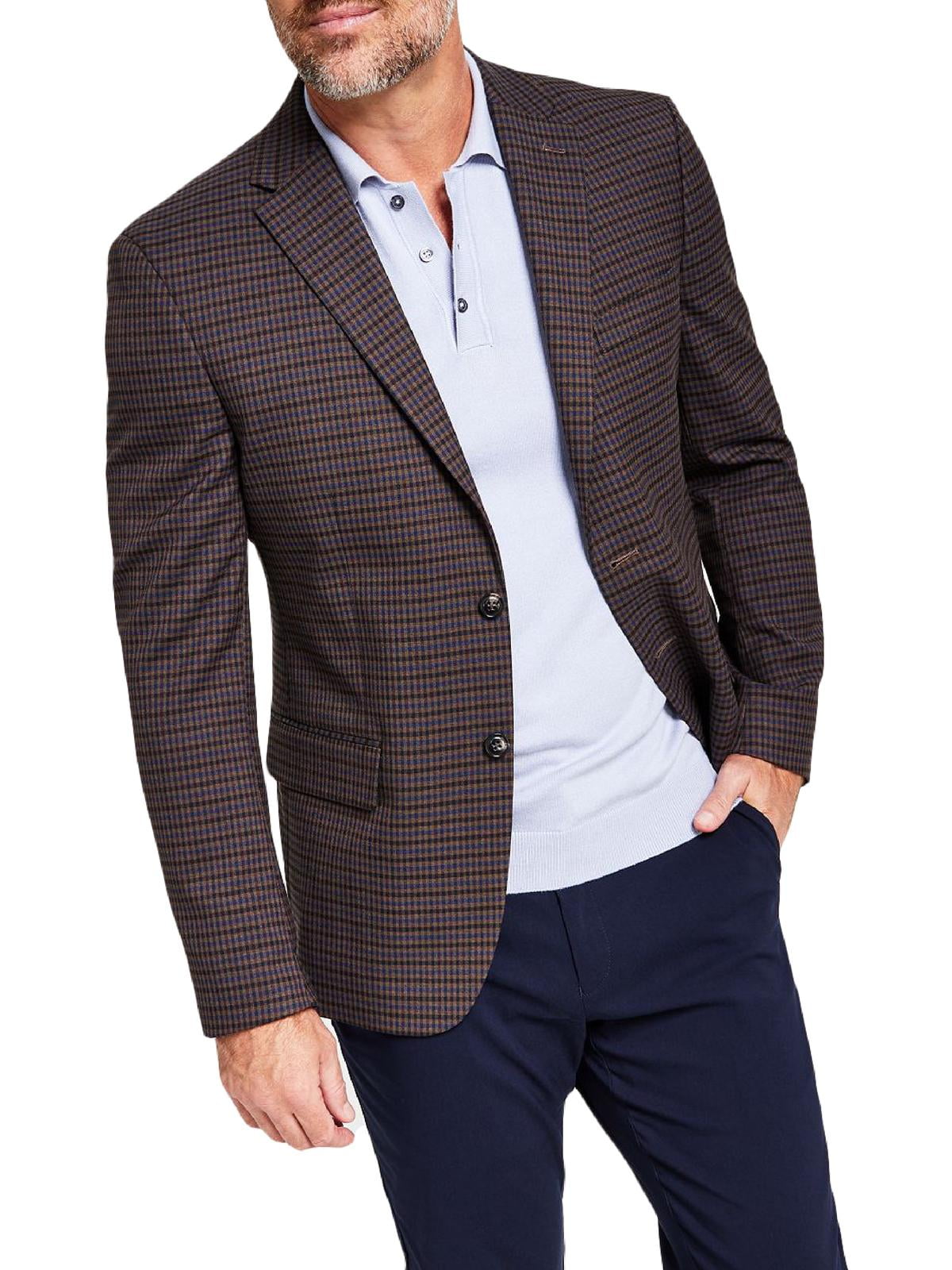 Tommy Hilfiger Mens Conrad Checkered Modern Fit Two-Button Blazer ...