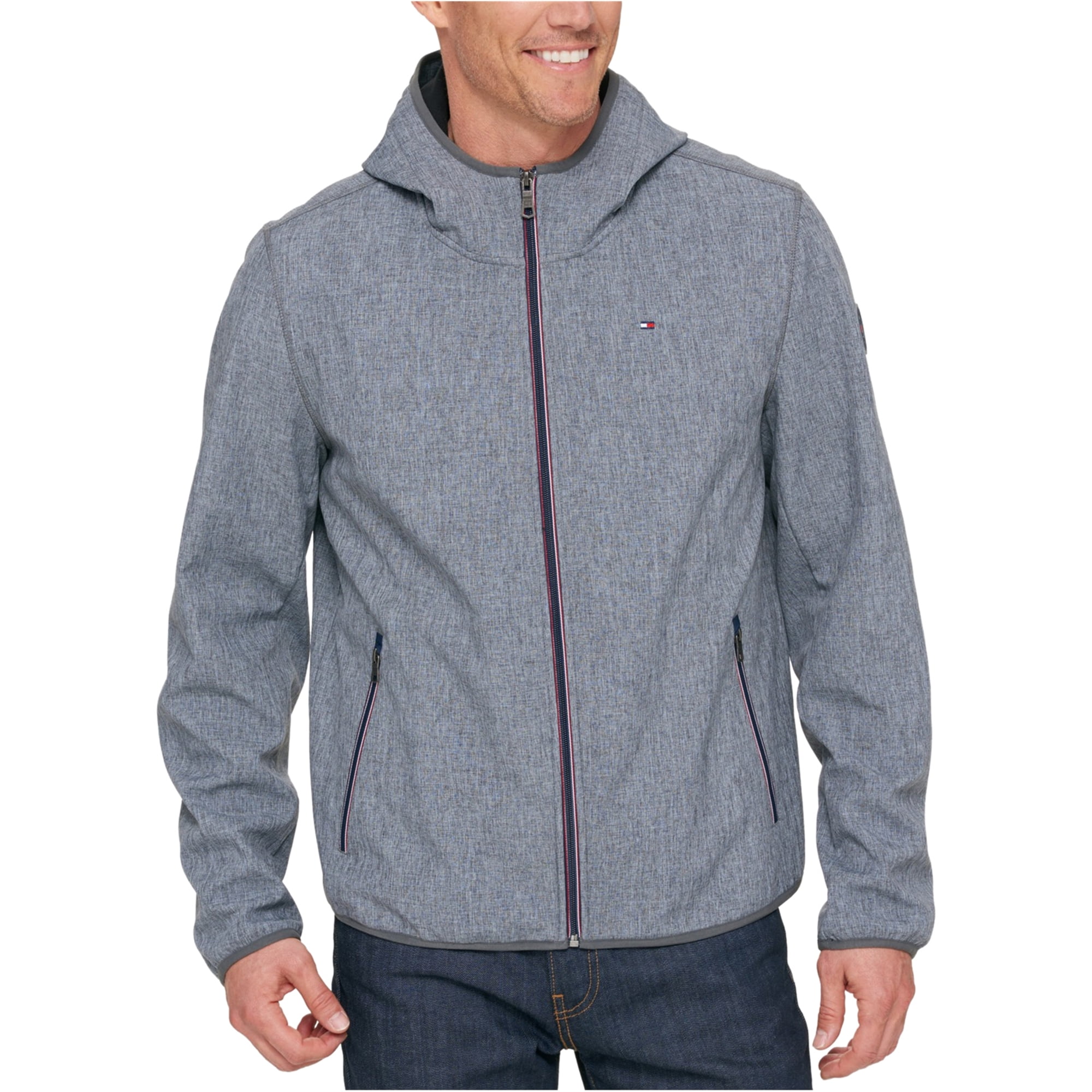 Tommy Hilfiger Mens Hooded Soft Shell Jacket, grey, Medium - Walmart.com