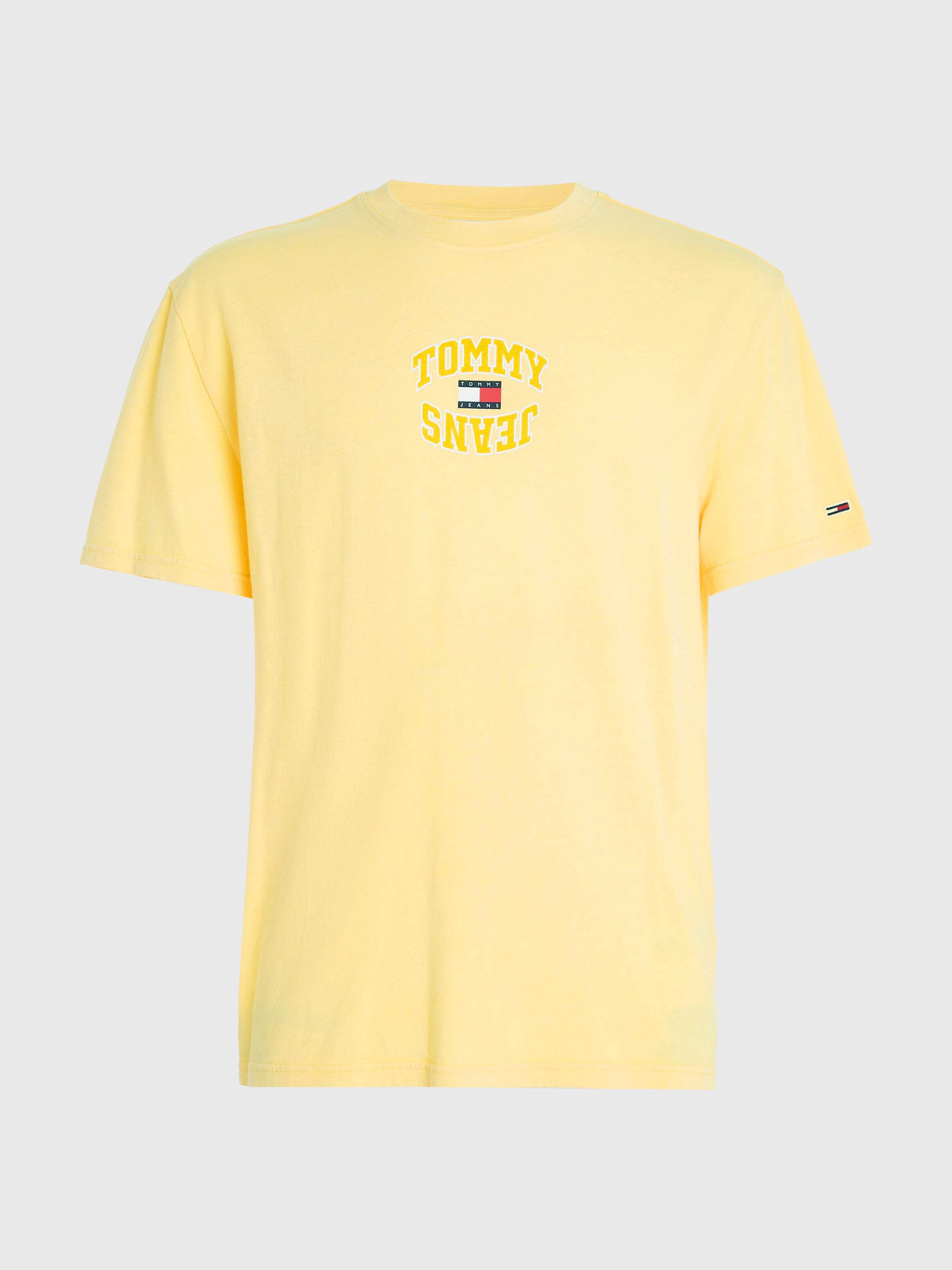 Tommy Hilfiger Mens Mirror Logo Classic Fit T-Shirt Lemon Zest DM16227 ...