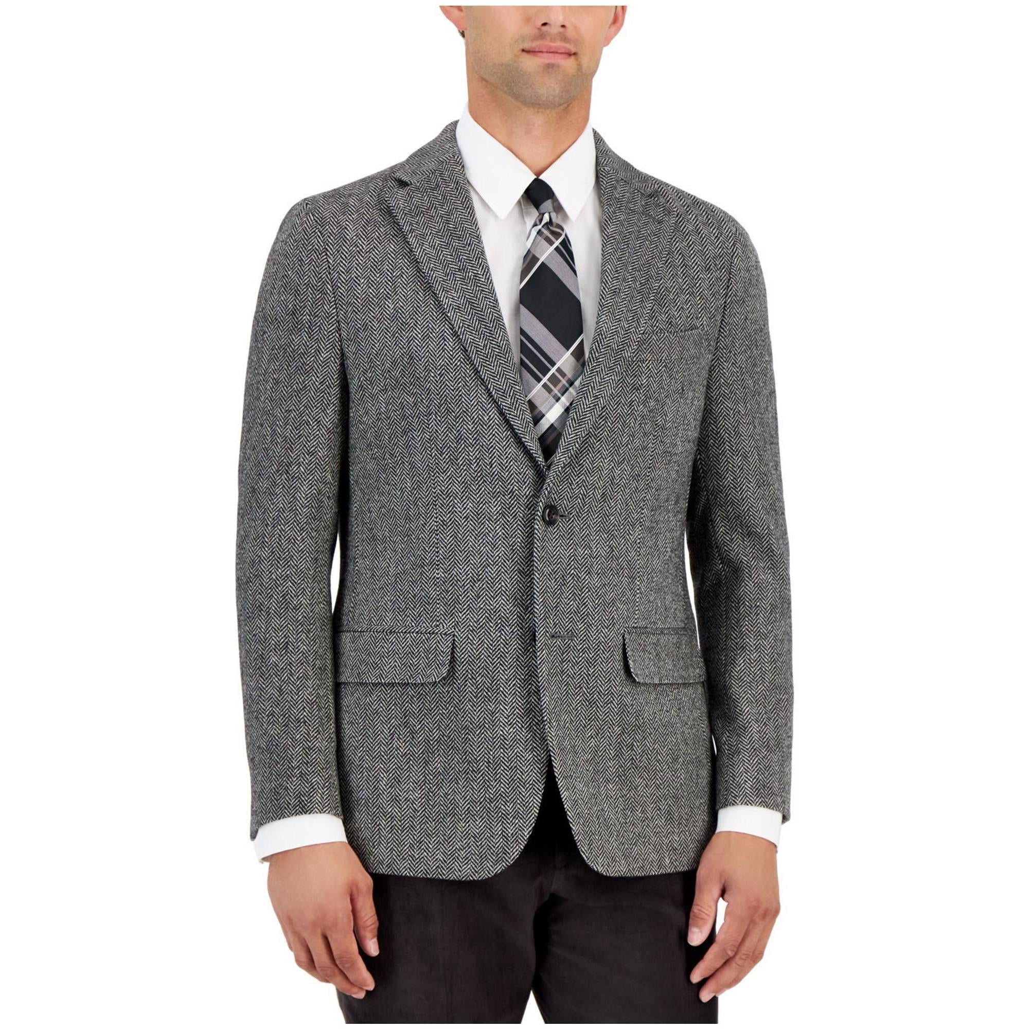 Tommy Hilfiger Mens Modern Fit Wool Sport Coat Blazer Black White 40R ...
