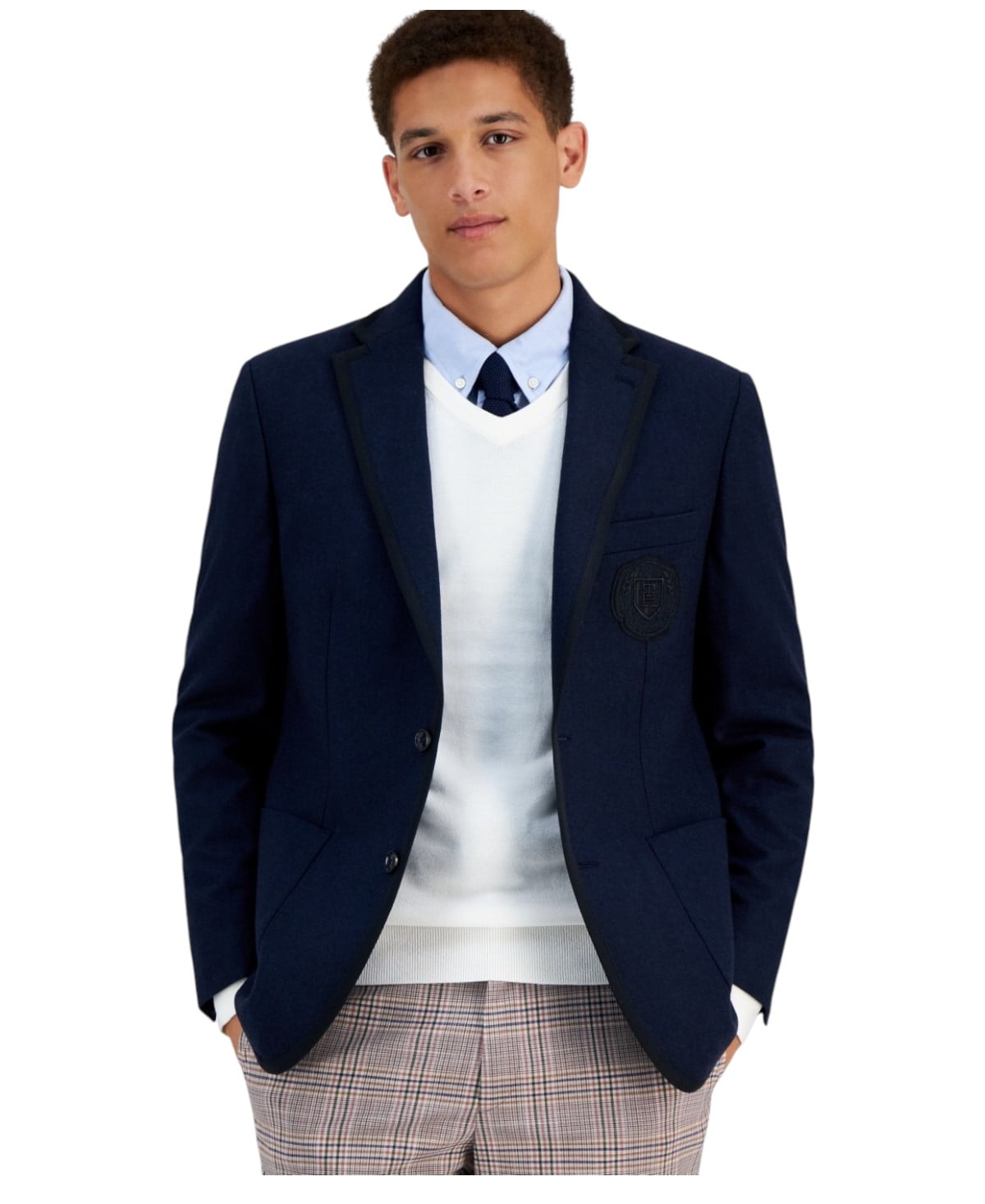 Tommy Hilfiger Mens Modern fit Sport Coat Blazer 42 S Navy Blue Solid ...