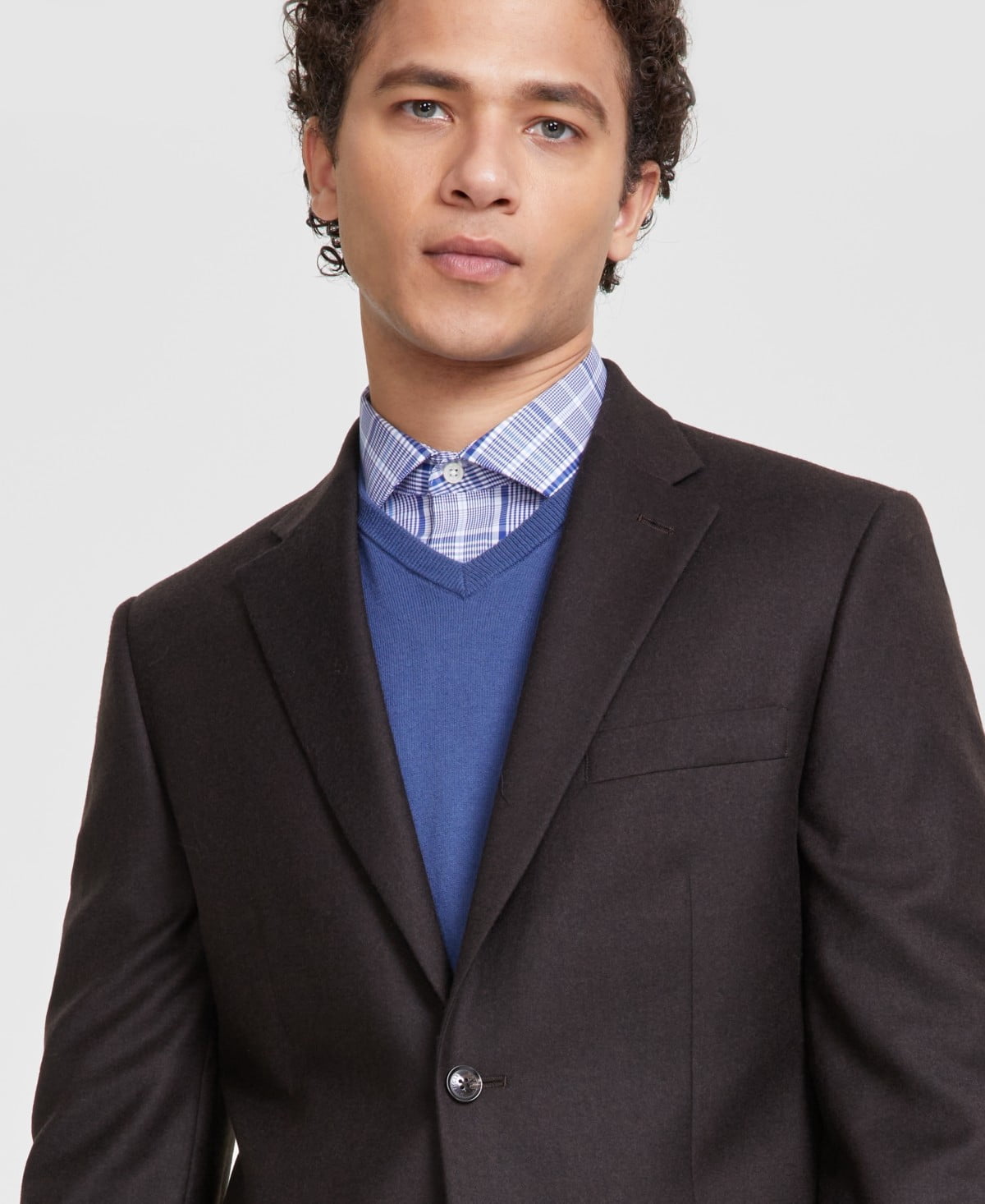 Tommy Hilfiger Mens Modern fit Suit Jacket Blazer 40 R Dark Brown Solid ...