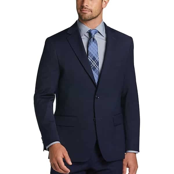 Tommy Hilfiger Mens Modern fit Suit Jacket Blazer 56 L Navy Blue Solid ...