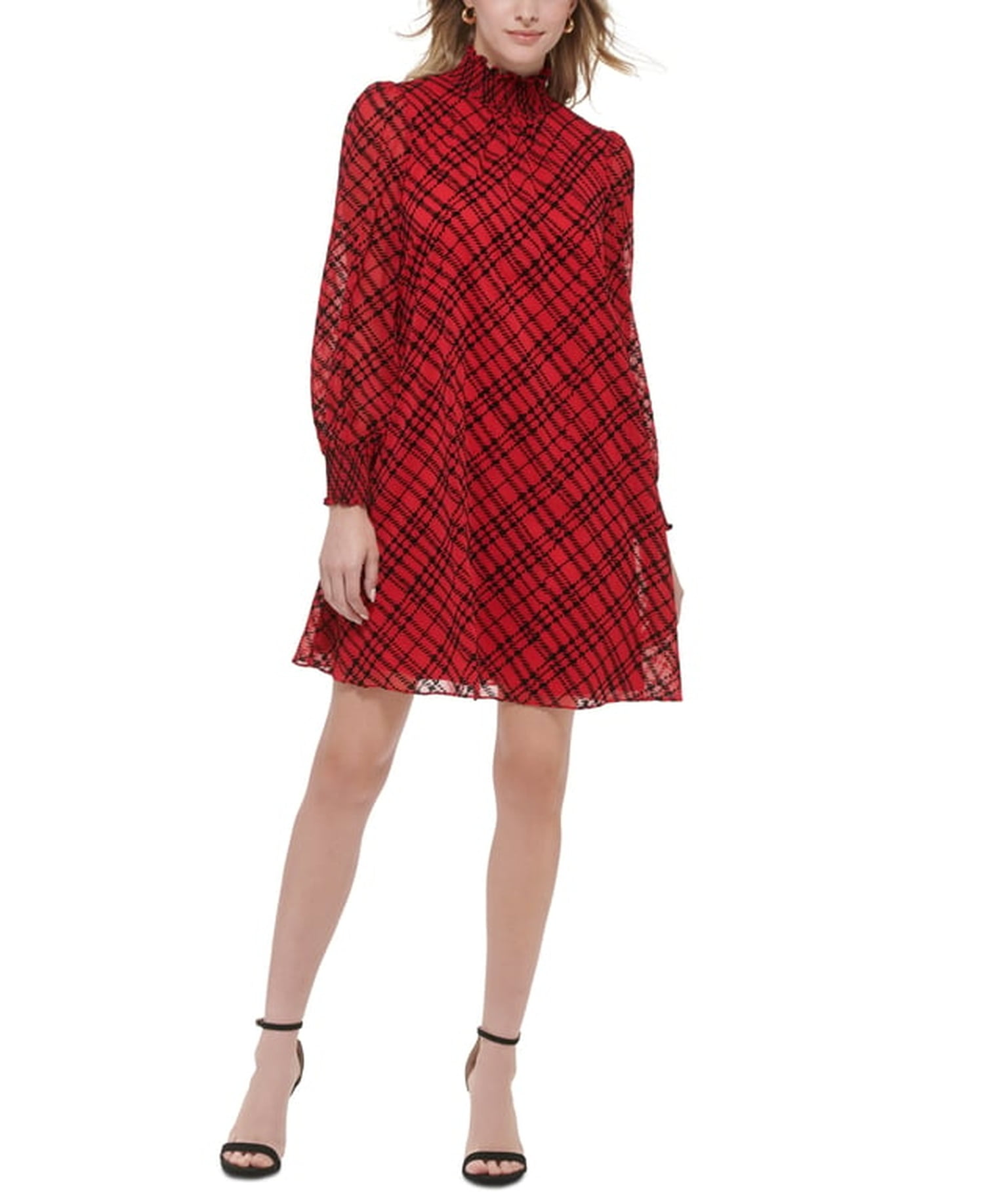 Tommy Hilfiger Red Plaid Mini Dress - Petite 2P - Walmart.com