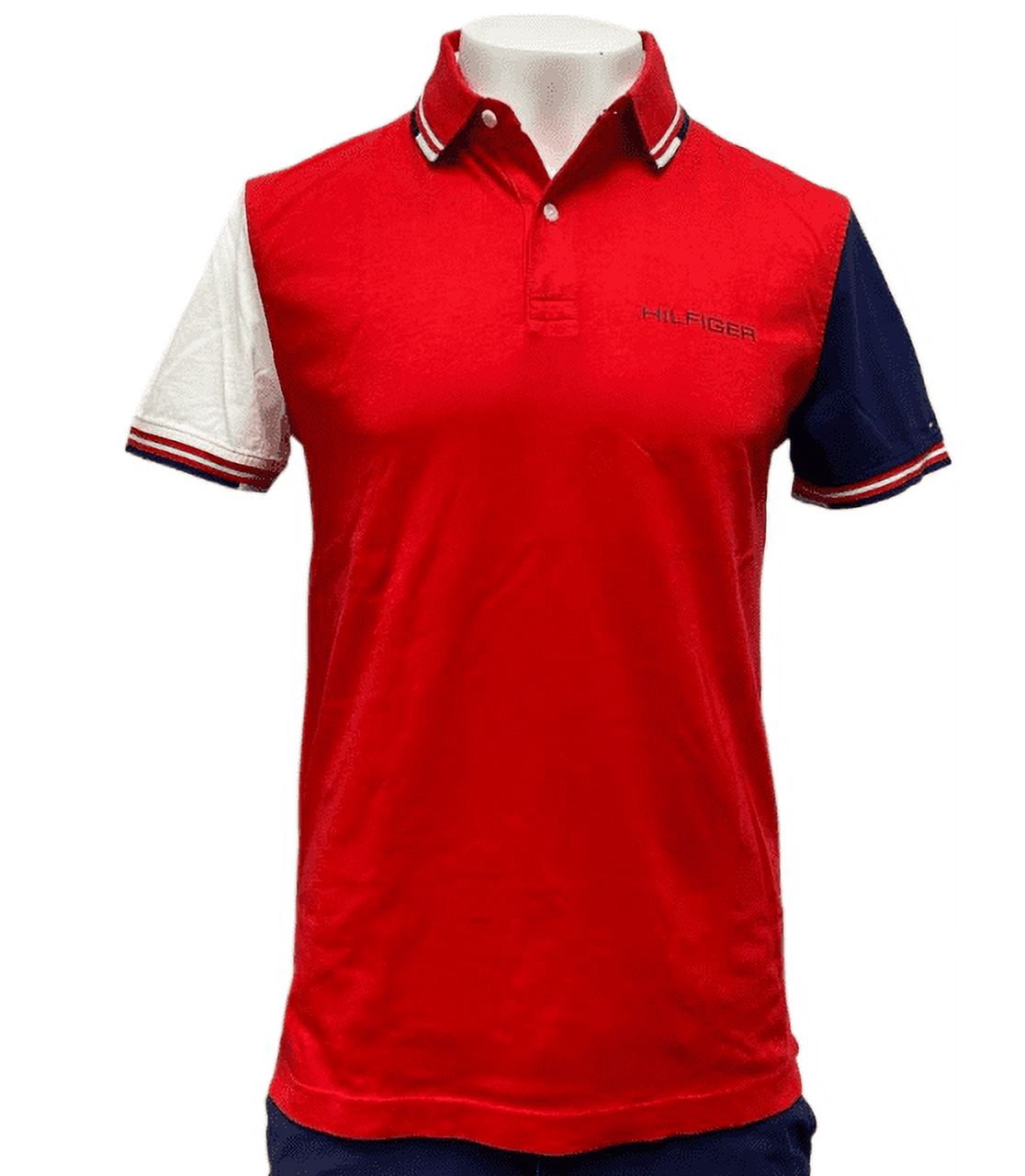 Tommy Hilfiger Men's Short Sleeve Polo Shirts (Chinese Red, Small ...