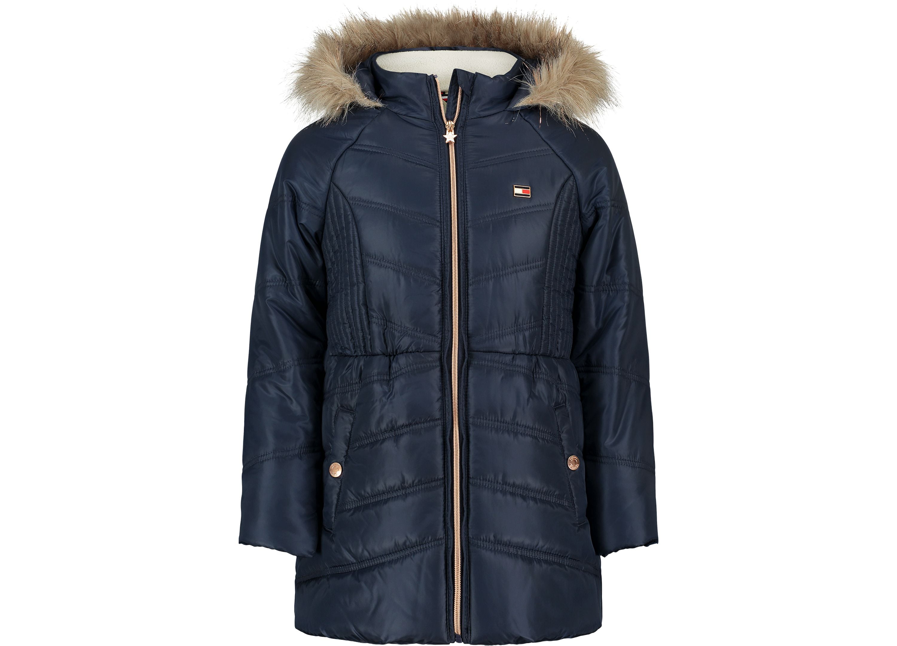 Tommy Hilfiger Toddler Girls Long Chevron Hooded Puffer Jacket Swim ...