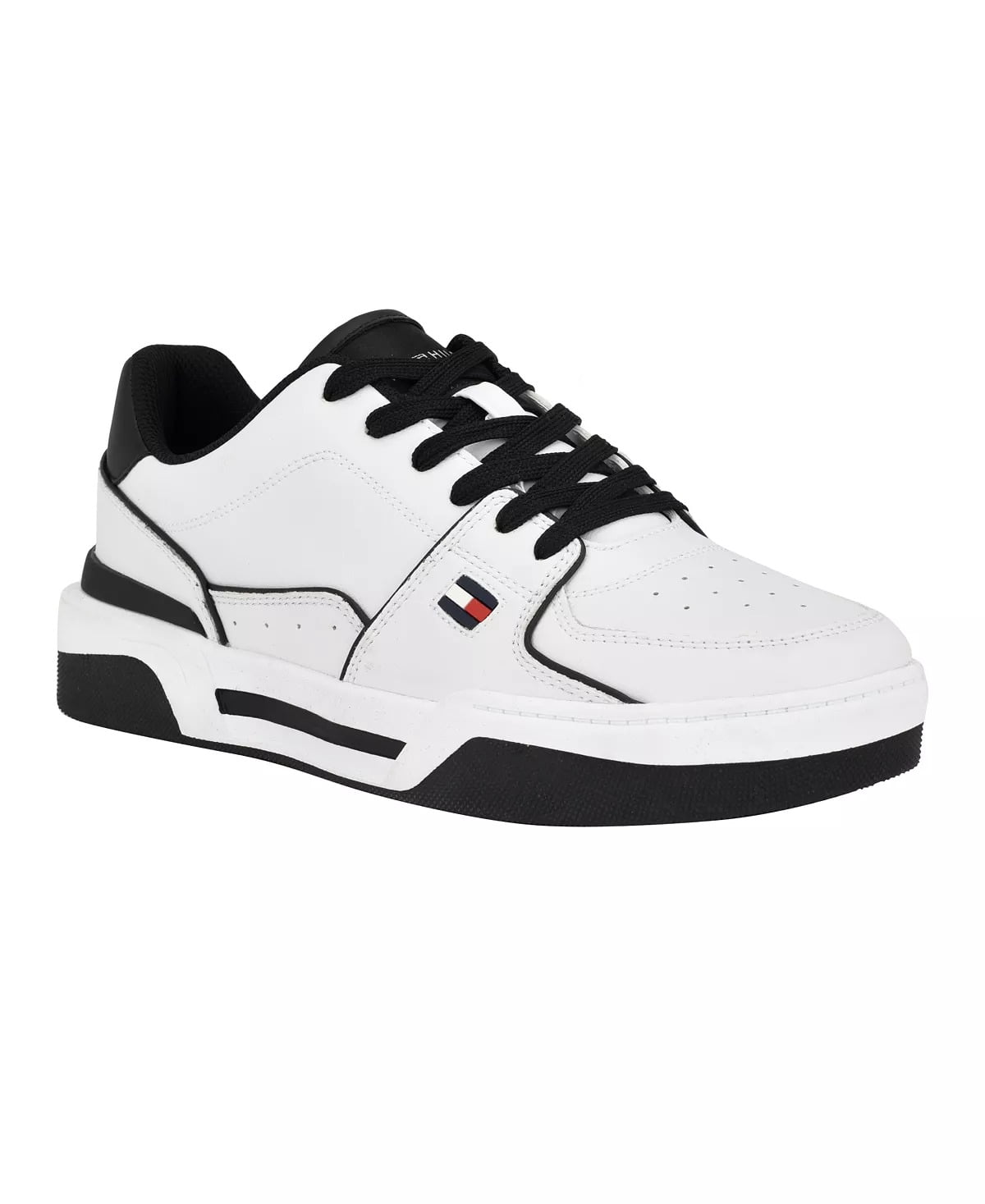 Tommy Hilfiger Men's Ville Lace Up Low Top Sneakers, Round Toe, White ...