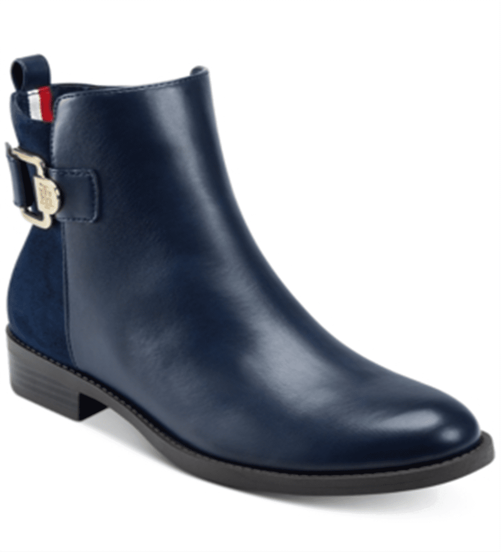 Tommy Hilfiger Women's Inella Mixed Media Booties Blue Size 8 M ...