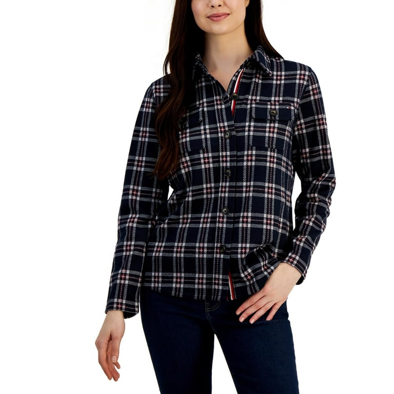Tommy hilfiger flannel shirt womens store