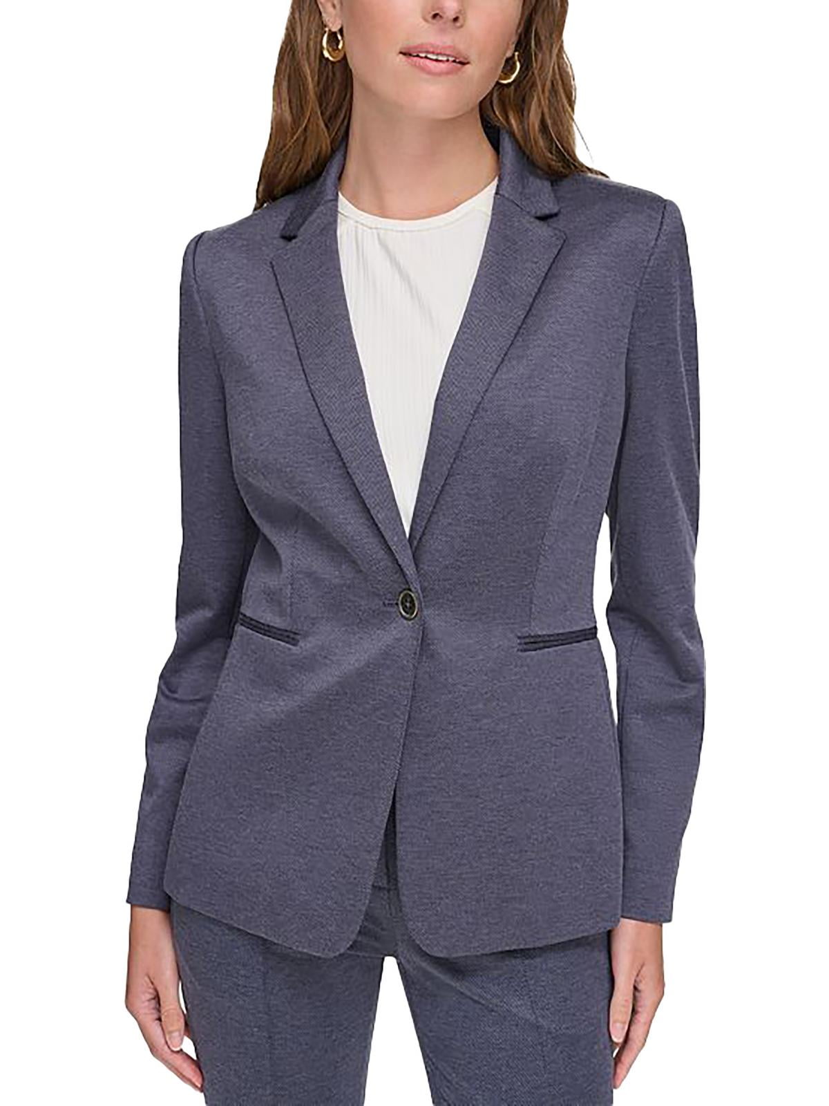 Tommy Hilfiger Womens Heathered Workwear One-Button Blazer - Walmart.com