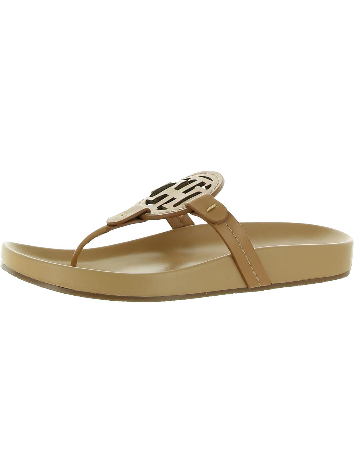 Tommy Hilfiger Womens Relina Faux Leather Metallic Thong Sandals - Walmart.com