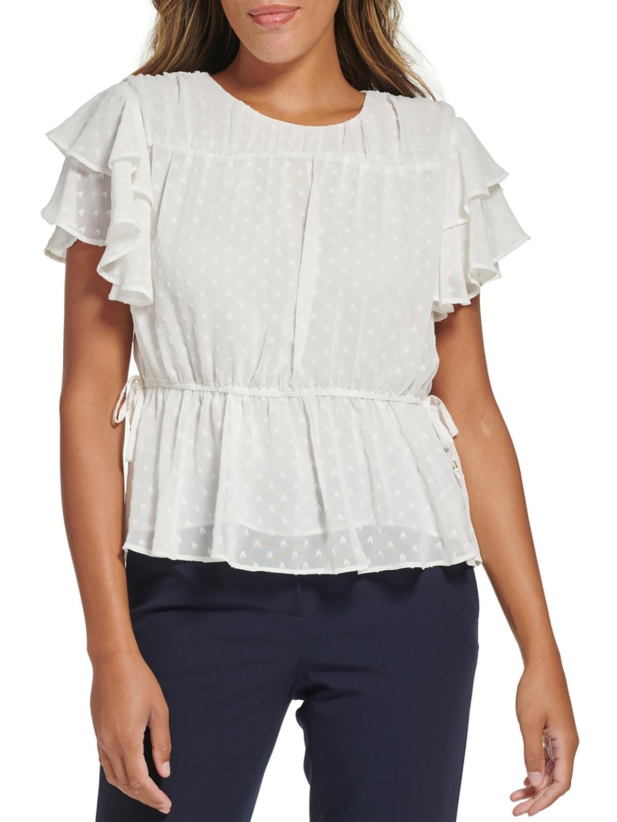 Tommy Hilfiger Womens Ruffled Blouse - Walmart.com