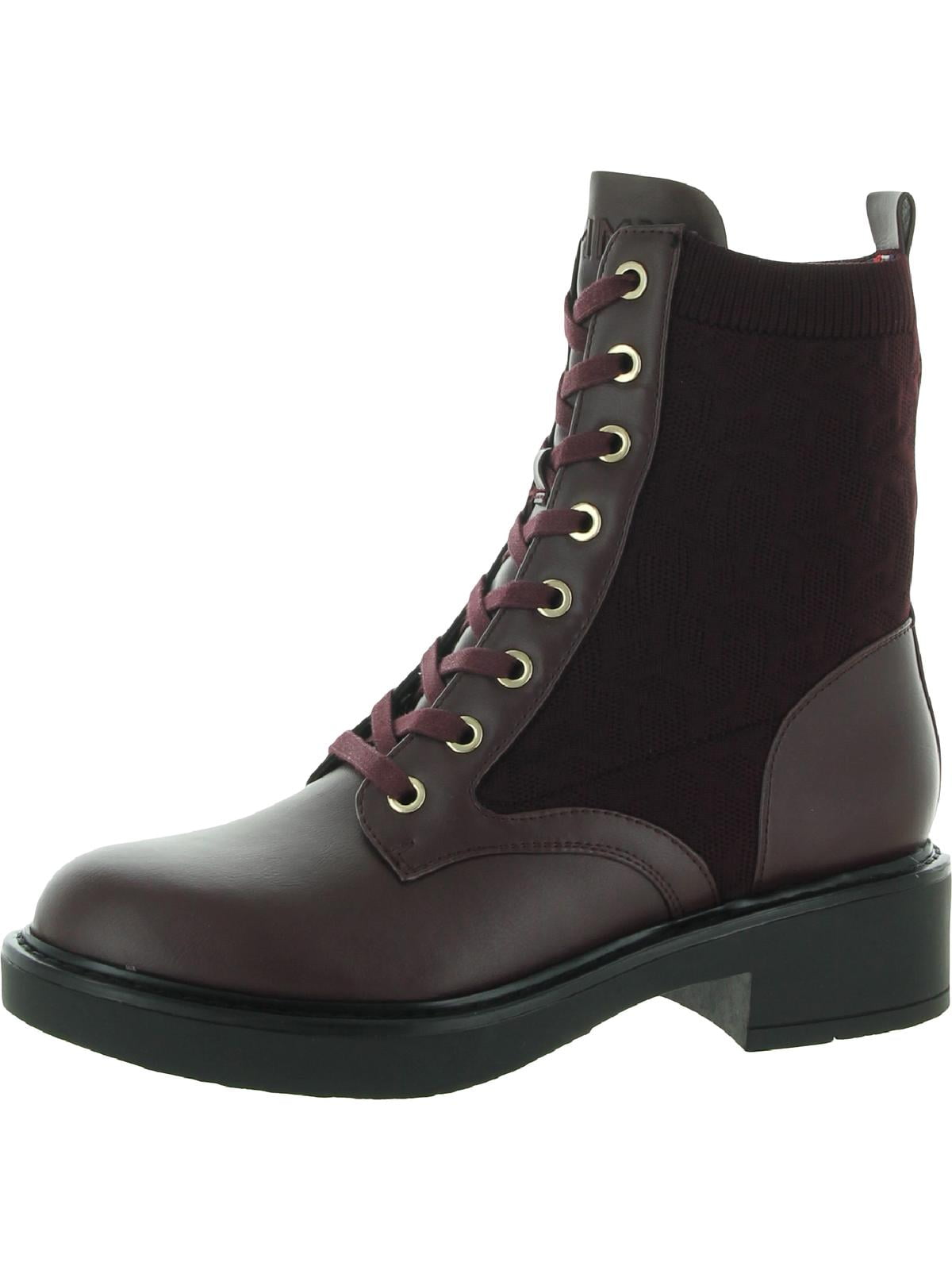 Tommy Hilfiger Womens Treyna Logo Breathable Combat & Lace-up Boots ...