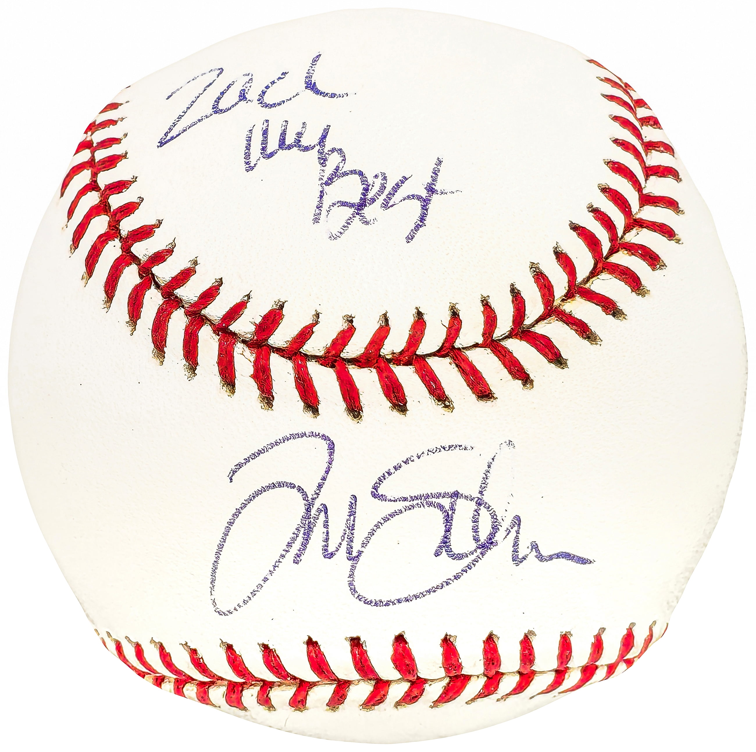 Tommy John Autographed Official MLB Baseball New York Yankees "To Zach ...