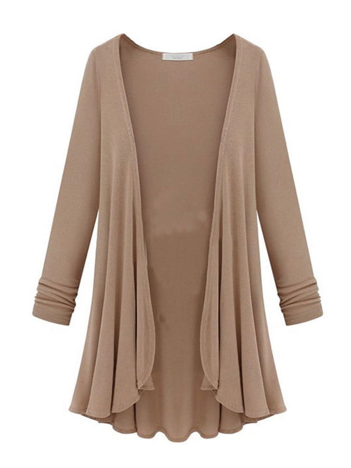 Tommyfit Women Plus Size Solid Color Long Sleeve Open Front Cardigan Coat - Walmart.com