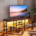 Tomnk 55 Inch TV Stand Entertainment Center, Open Shelves Media Console ...