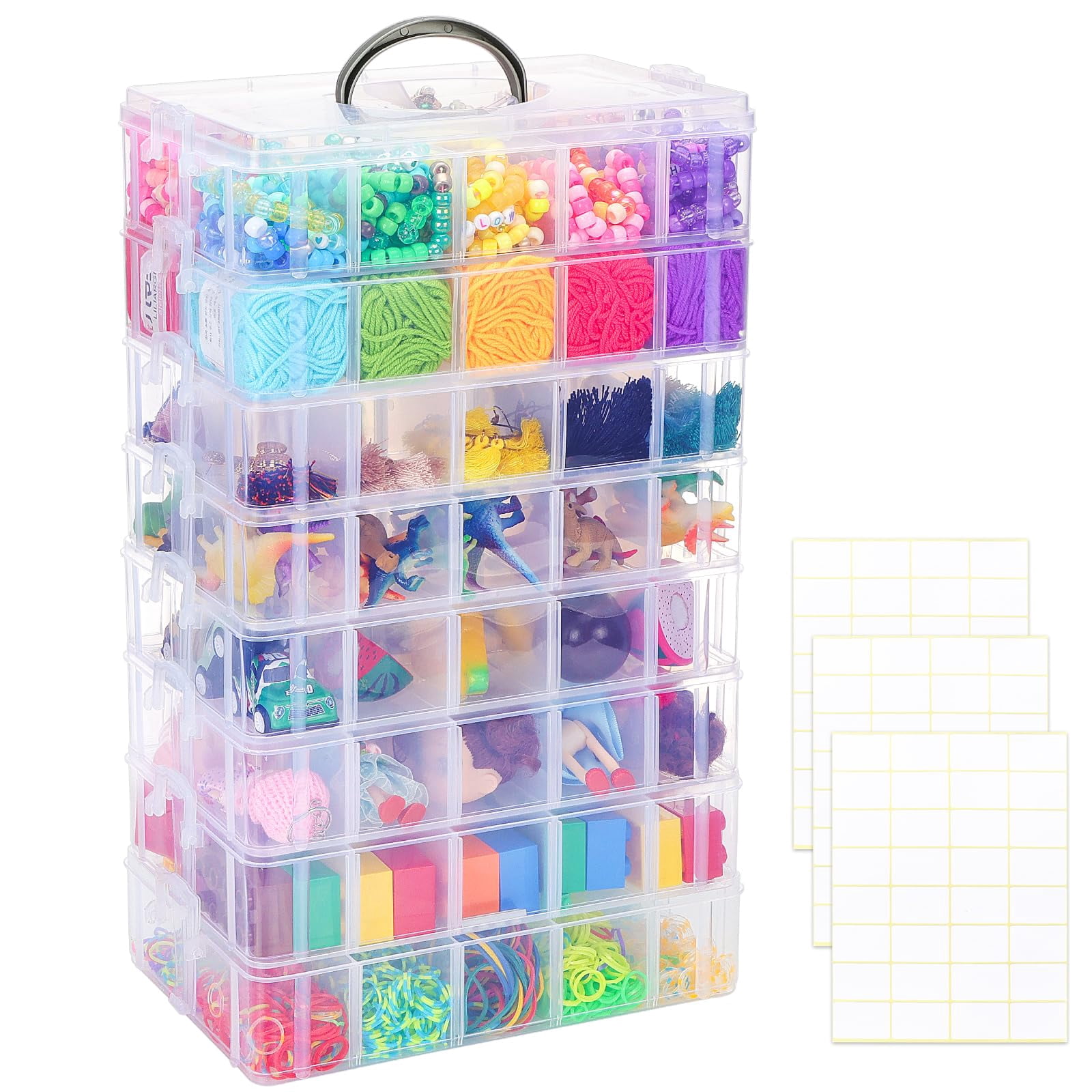 Tomnk woo 8-Tier Stackable Storage Container Box with 80 Compartments ...