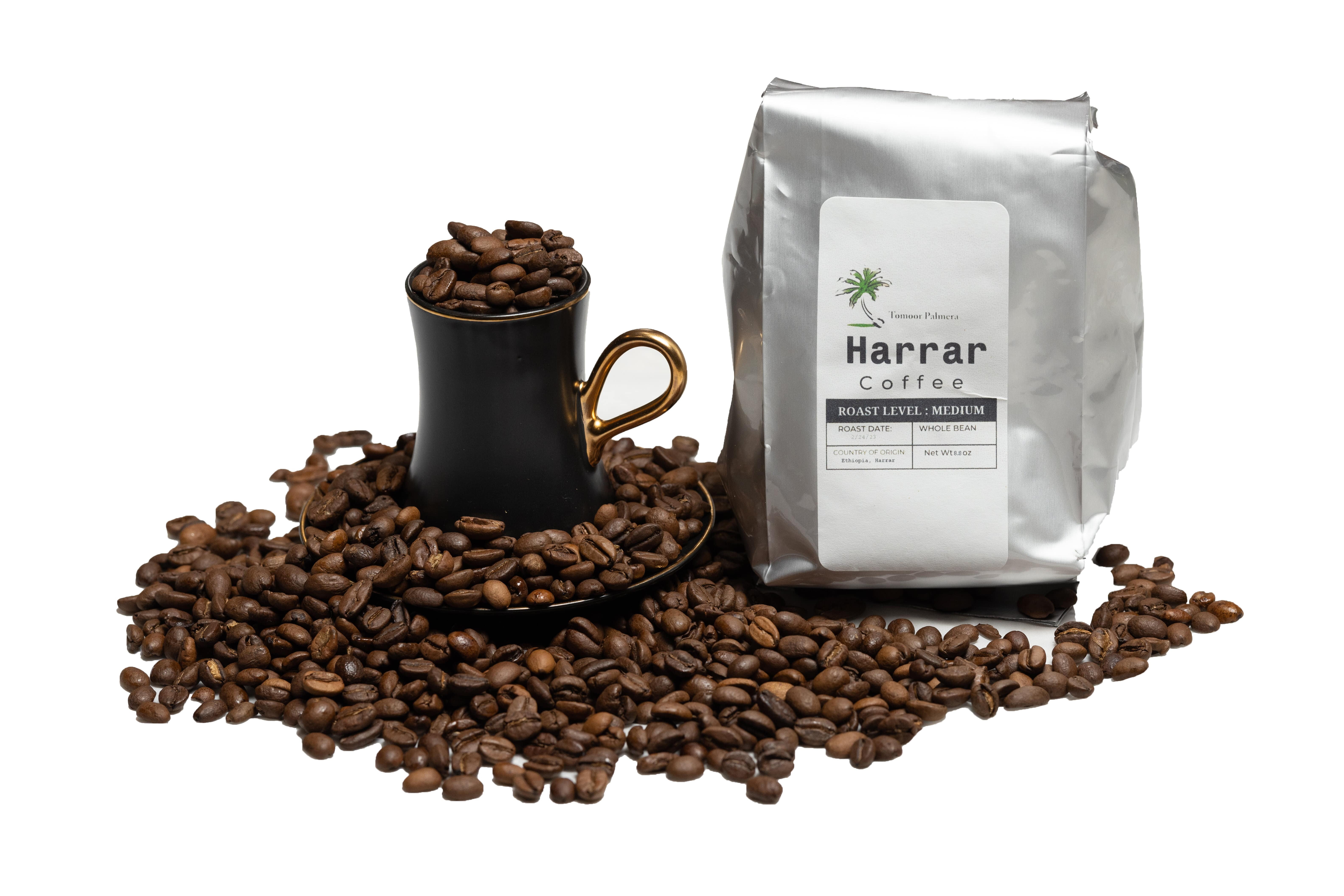 Tomoor Palmera Ethiopian Harrar Coffee, Whole Bean, Medium Roast, 250g ...