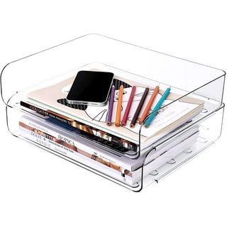 Tomorotec Desk Letter Tray Set, A4 Size White Stackable Document ...