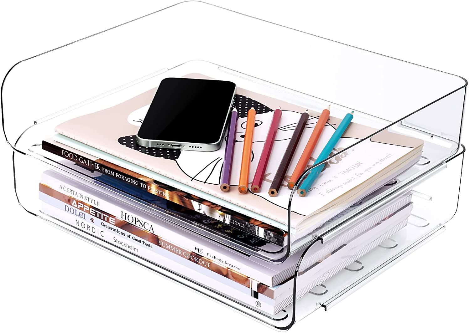 Prosumers Choice Bamboo Four Cubby Paper Letter Tray Organizer With ...