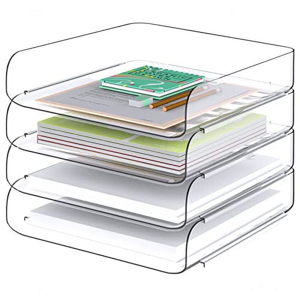 Tomorotec A4 Size Stackable Desk Tray Set, Office Document & Book ...