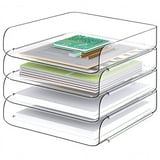 Tomorotec A4 Size Stackable Desk Tray Set, Office Document & Book ...
