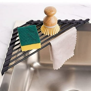 Sink Drying Rack Roll Up Triangle Dish Drying Rack for Sink Corner Roll ...