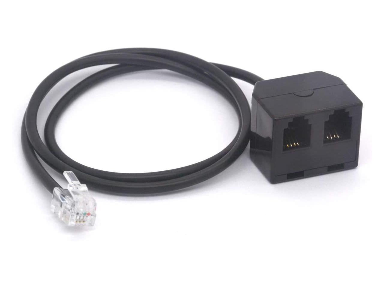 Tomost RJ9 Headset Splitter 4P4C Male to 2 RJ9 Female for Plantronics ...