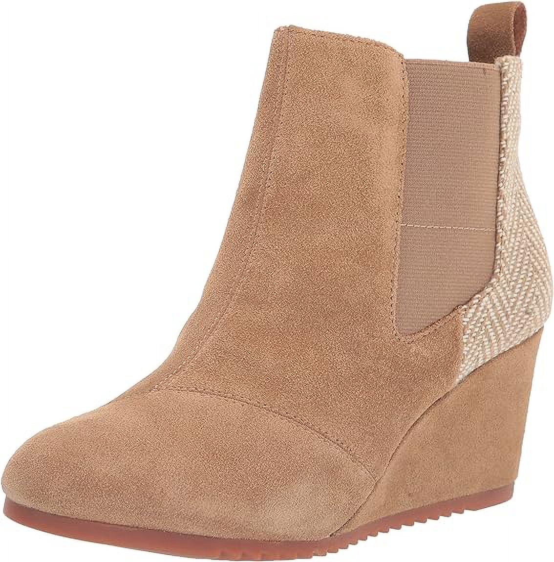 Toms Bailey Toffee Fashion Pull On Rounded Toe Wedge Suede Casual Ankle ...