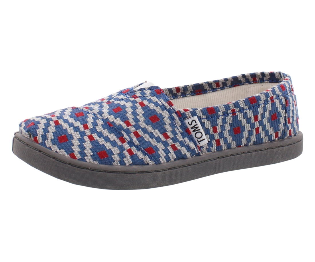 Toms Classic Diamondven Girl's Shoes Size 5.5, Color: Navy Blue/Red ...