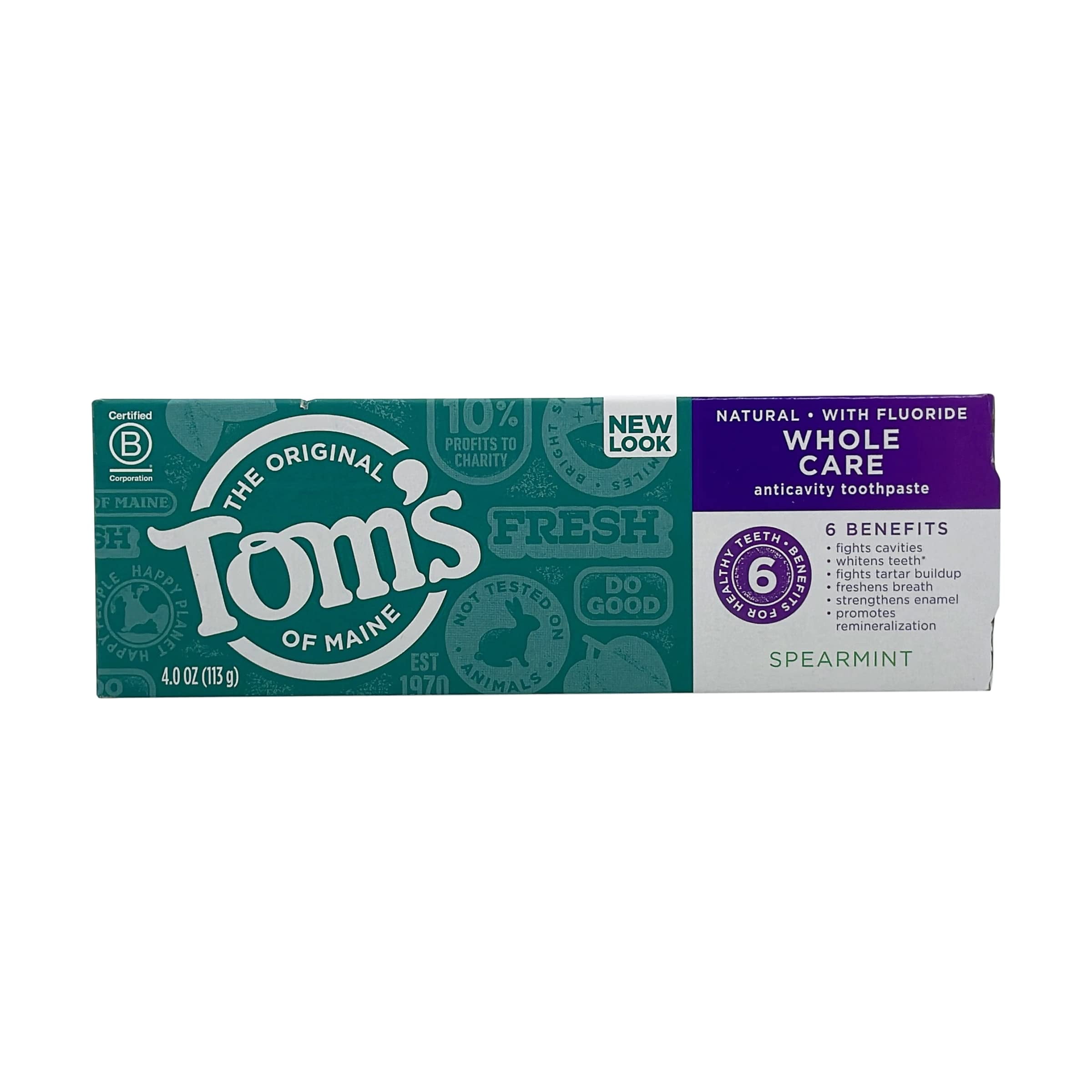 Toms Of Maine Spearmint Whole Care Toothpaste, 4 Oz - Walmart.com