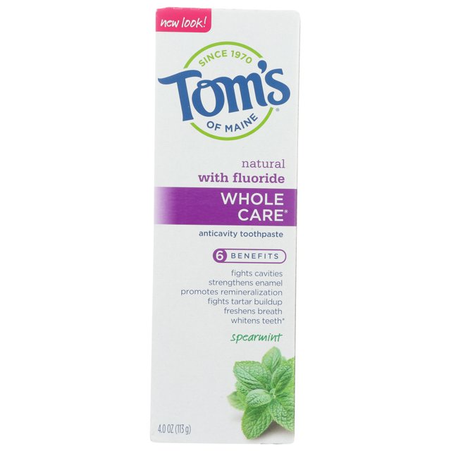 Toms Of Maine: Whole Care Spearmint Anticavity Toothpaste, 4 Oz ...