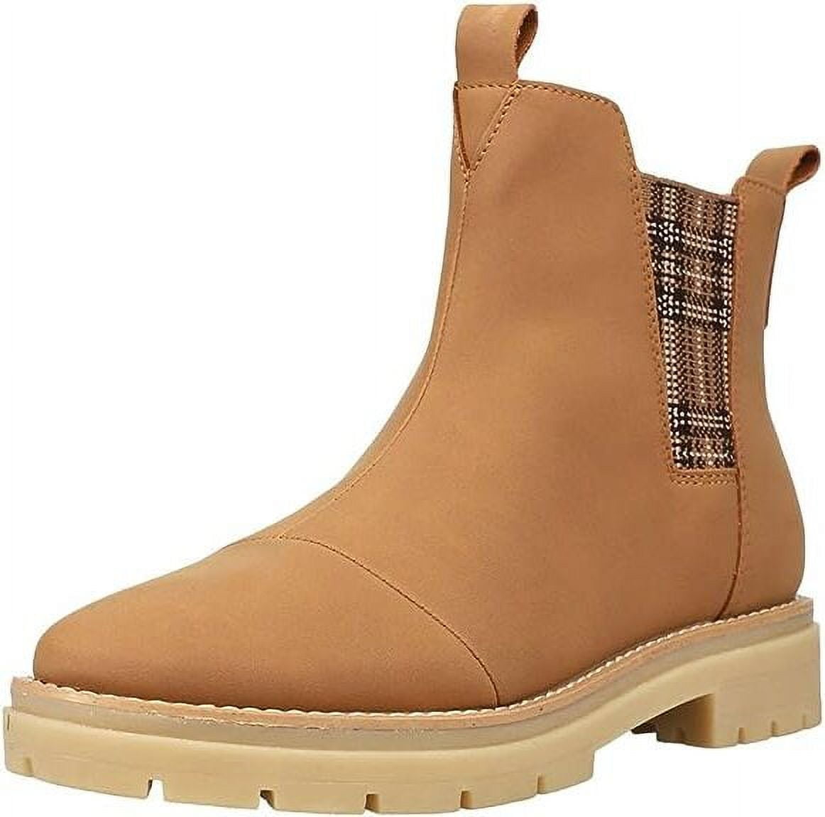 Toms Skylar Tof Synth Nubuck/Tar Pull On Lugged Sole Rounded Toe Ankle ...