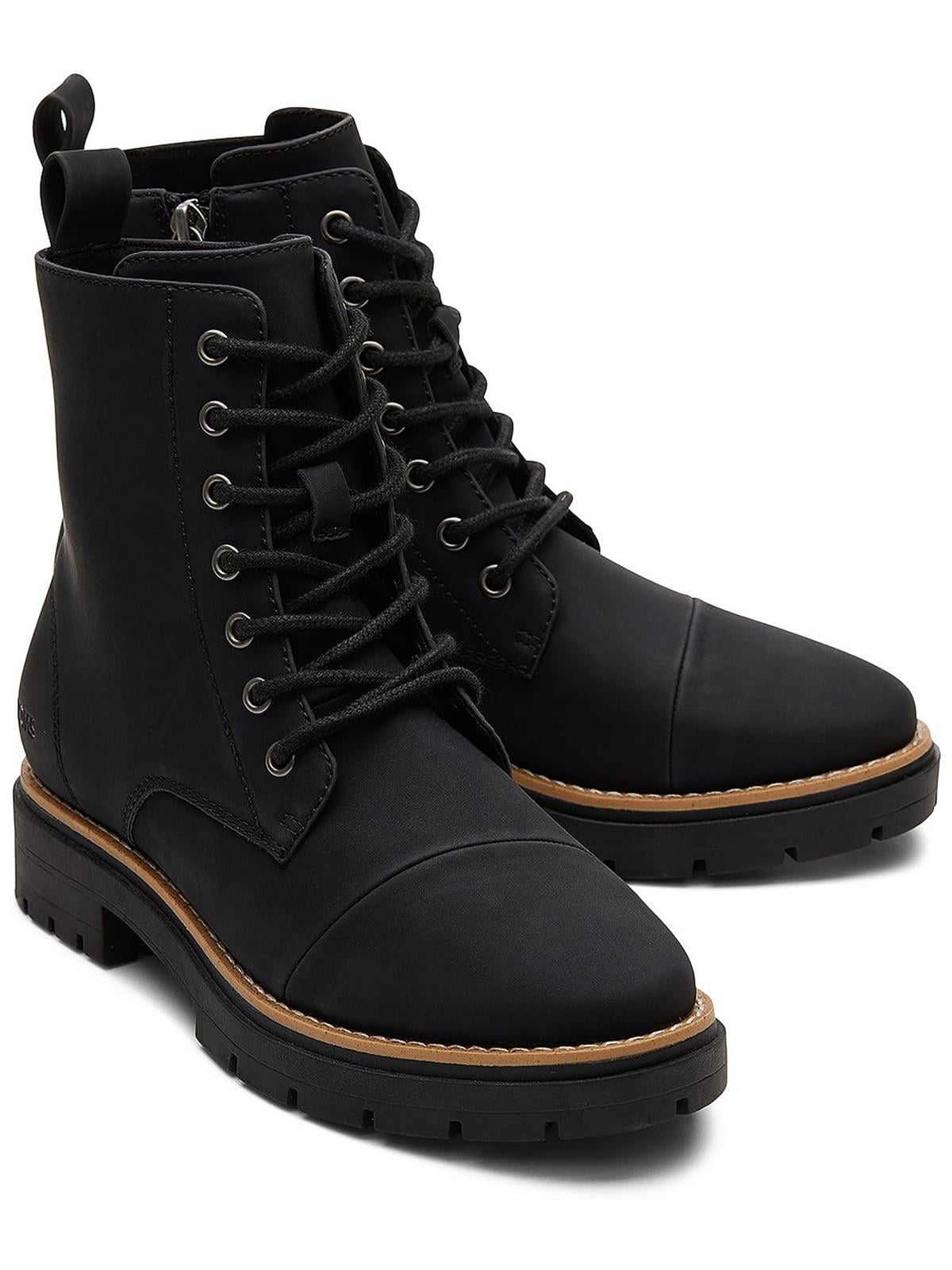 Toms Womens Alaya Faux leather Round toe Combat & Lace-up Boots ...