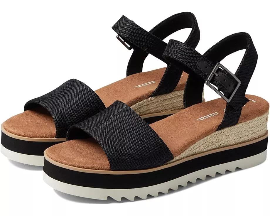 Toms Womens Diana Canvas Slingback Wedge Sandals - Walmart.com