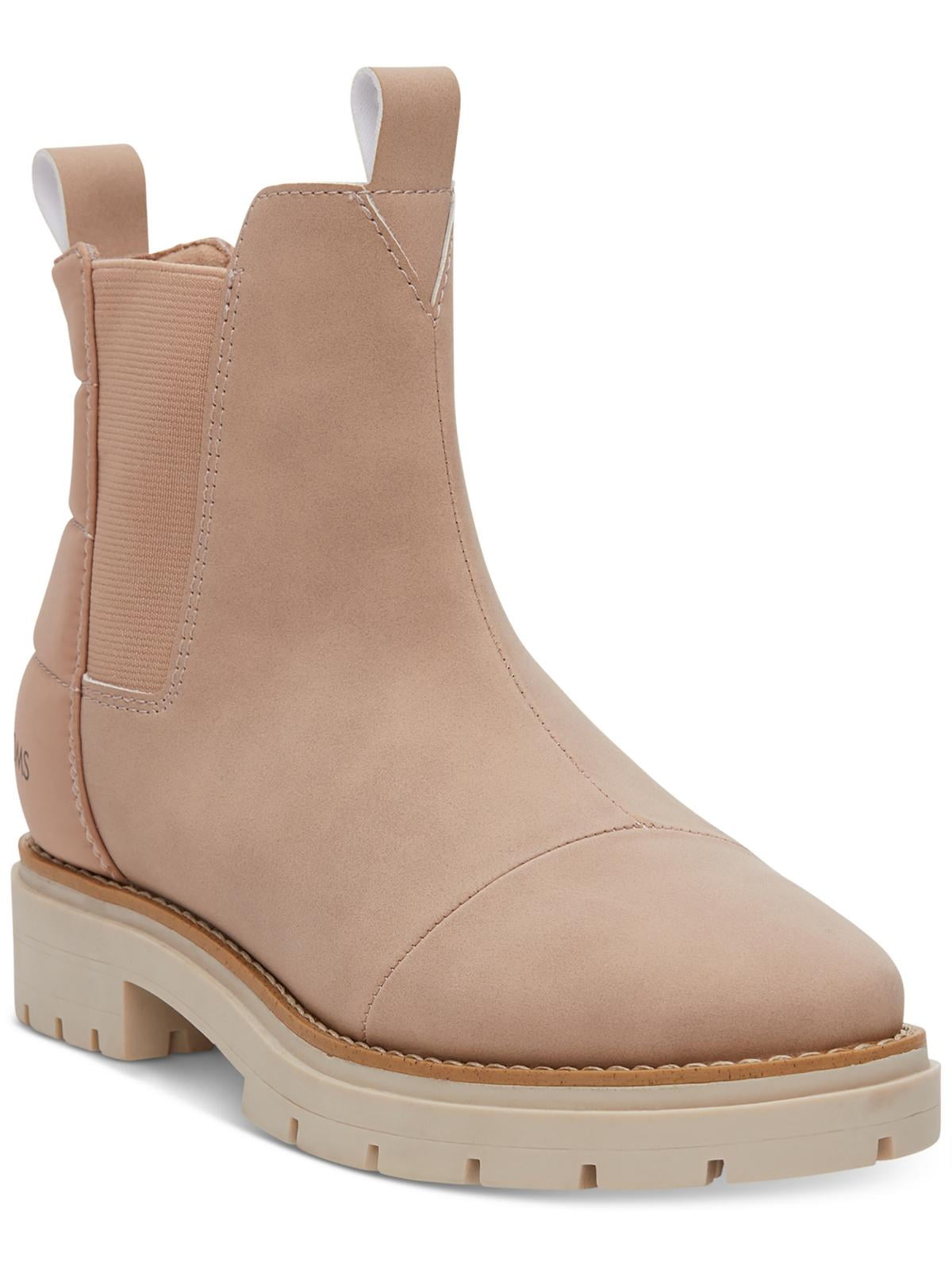 Toms Womens Skylar Faux Leather Lugged Sole Chelsea Boots - Walmart.com