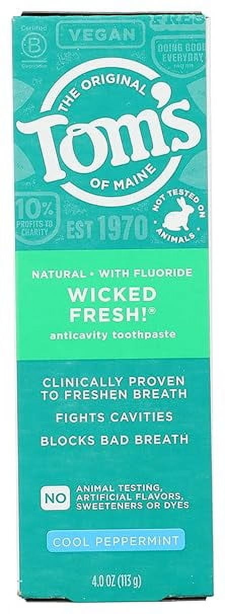 Toms of Maine Wicked Fresh Cool Peppermint AC Toothpaste, 4 OZ ...