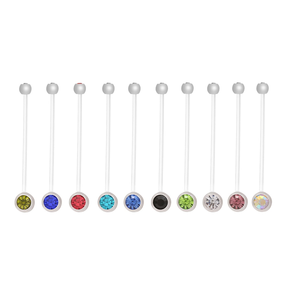 Tomshoo 10PCS Navel Belly Button Ring Pregnancy Maternity Flexible ...
