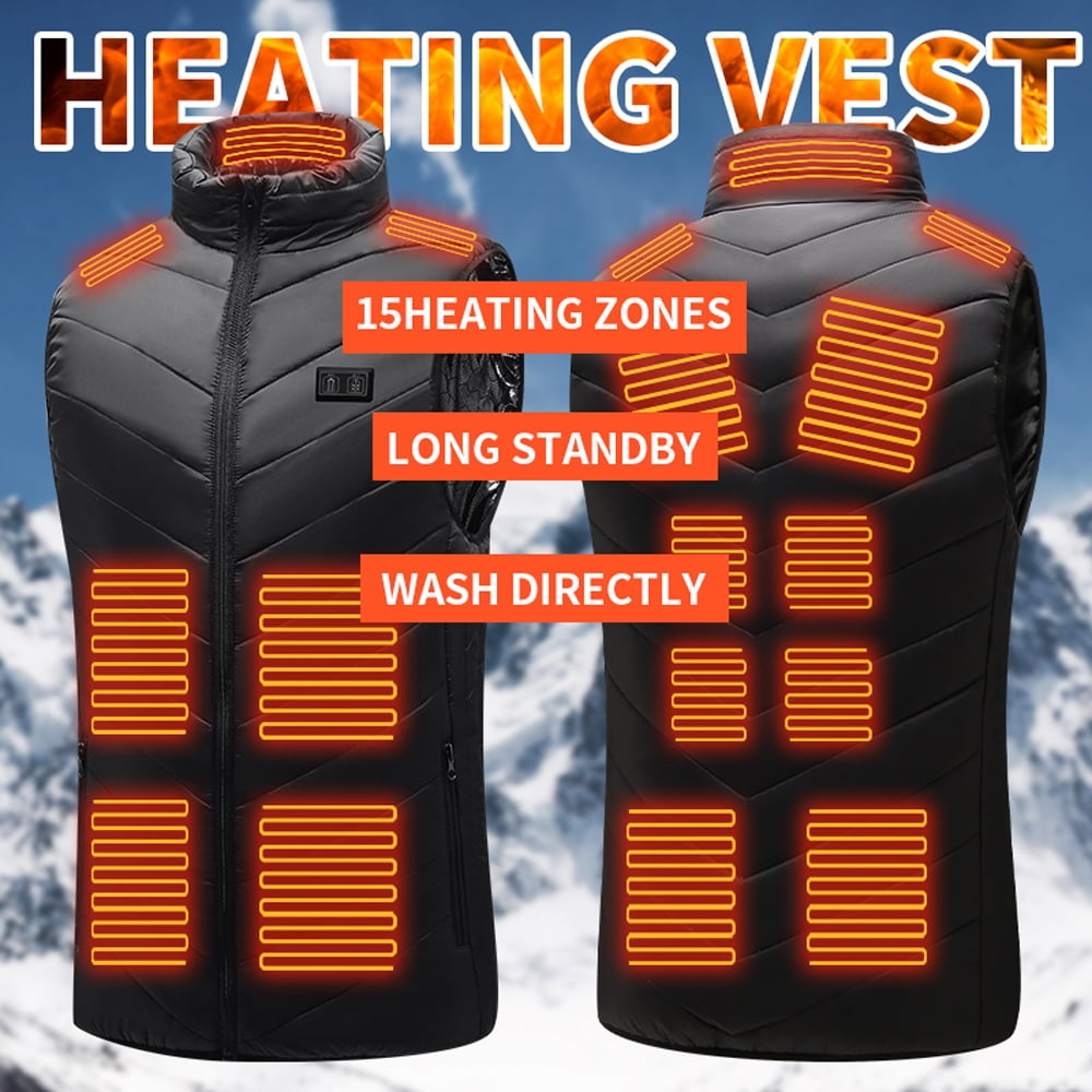 Tomshine Heated Vest for Men Women 15-Zone Winter Electric Heating Vest ...
