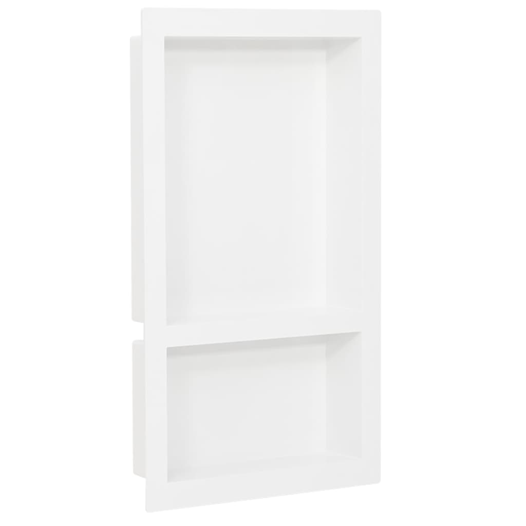 Tomshoo Shower Niche with 2 Compartments, High Gloss White, Durable SMC ...