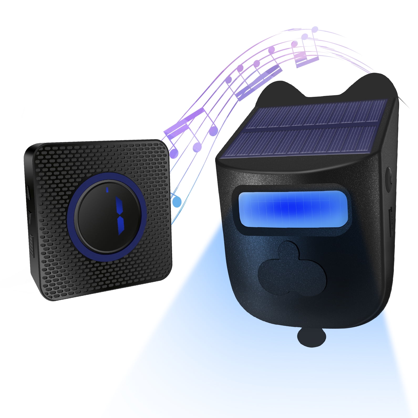 Tomshoo Solar Driveway Alarm 984ft Long Wireless Driveway Alarm IP60 ...