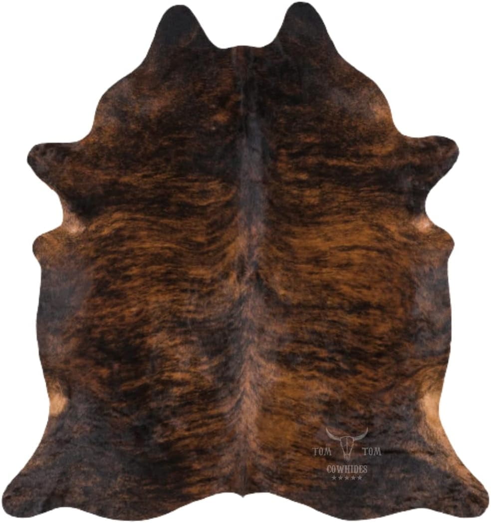 Tomtom Cowhides Brindle Dark Leather Hide Rug, 7' x 6' - Walmart.com