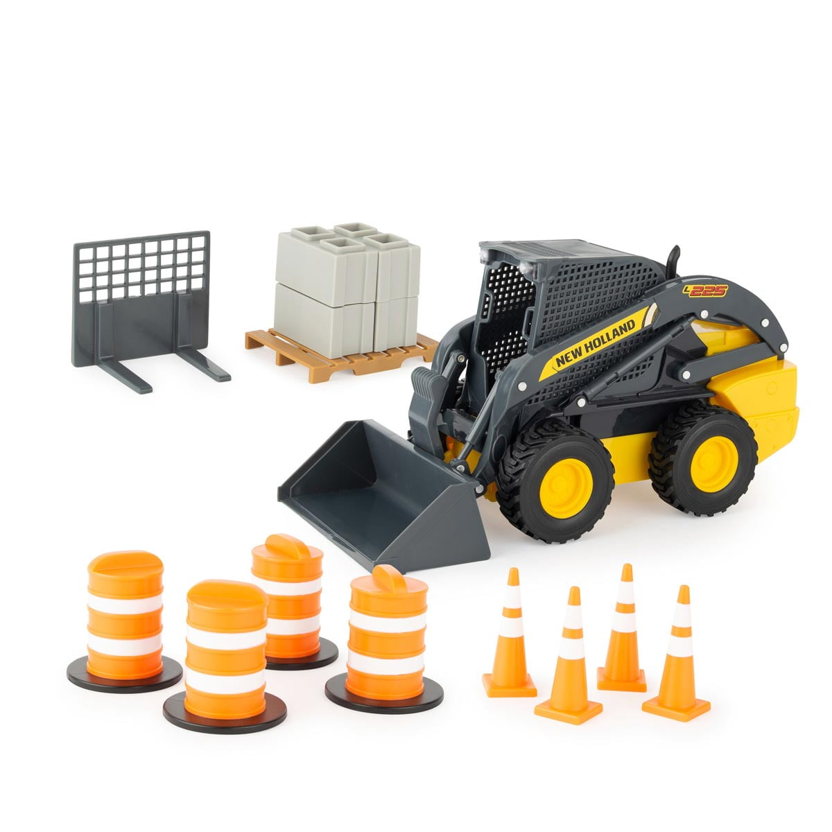 Tomy 1/16 Big Farm Yellow New Holland L225 Skid Steer Set with ...