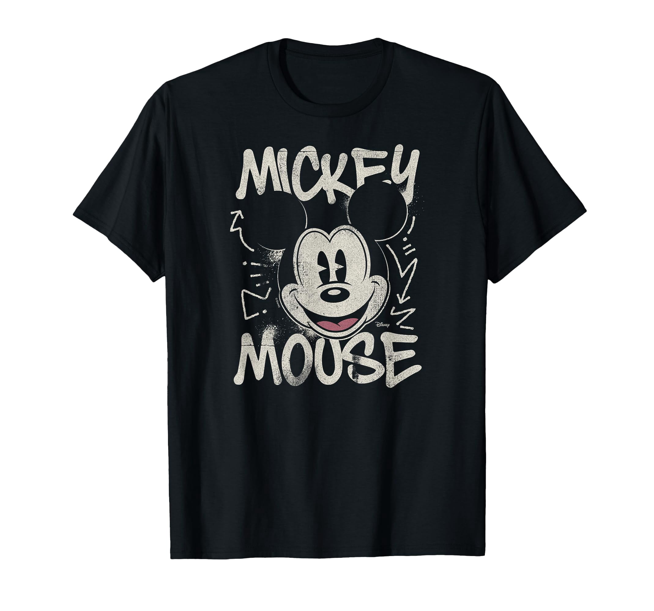 Tonal Washed Graffiti Cartoon Mouse T-Shirt for Fun and Playful Style ...