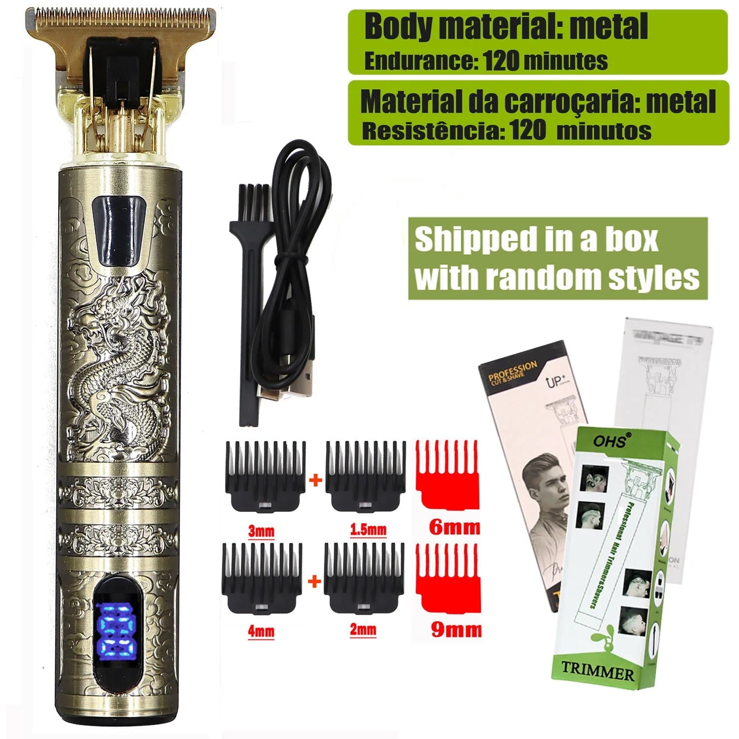 Tondeuse Dragon Vintage T9 Cordless Professional Hair Clippers and ...